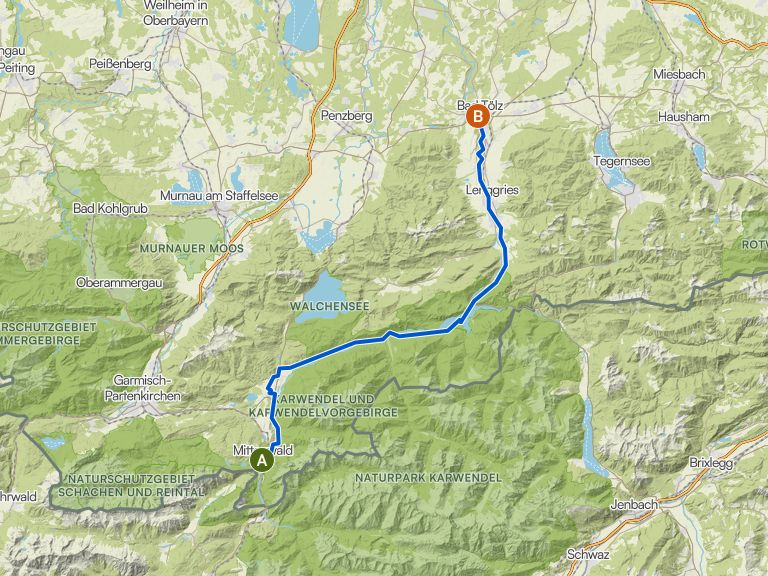 Etappe 2: Von Mittenwald nach Bad Tölz – Isarradweg | Fahrradtour | Komoot